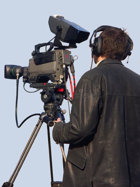 Camera man stock image. Image of headphones, electronics - 125143