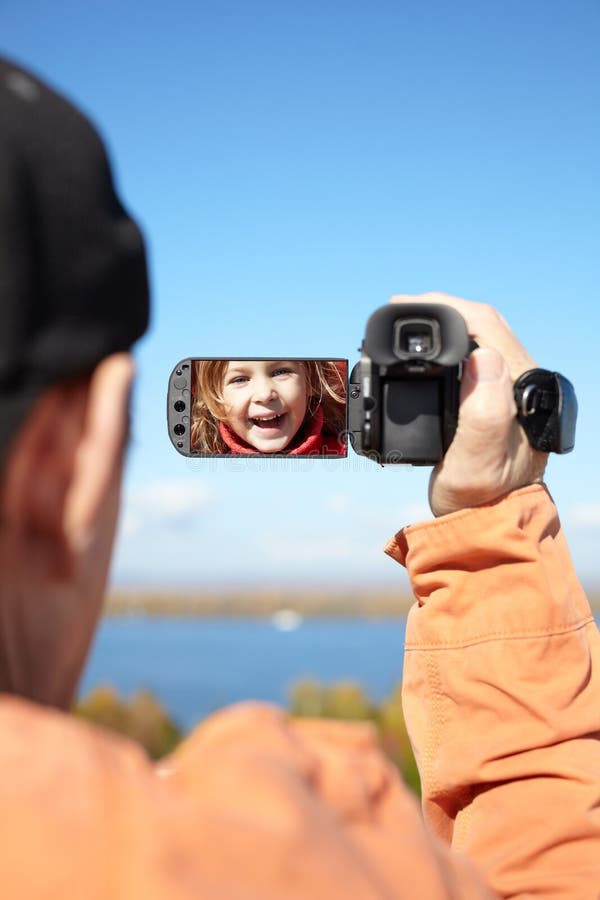 Camera man stock image. Image of camcorder, girl, equipment - 21957797