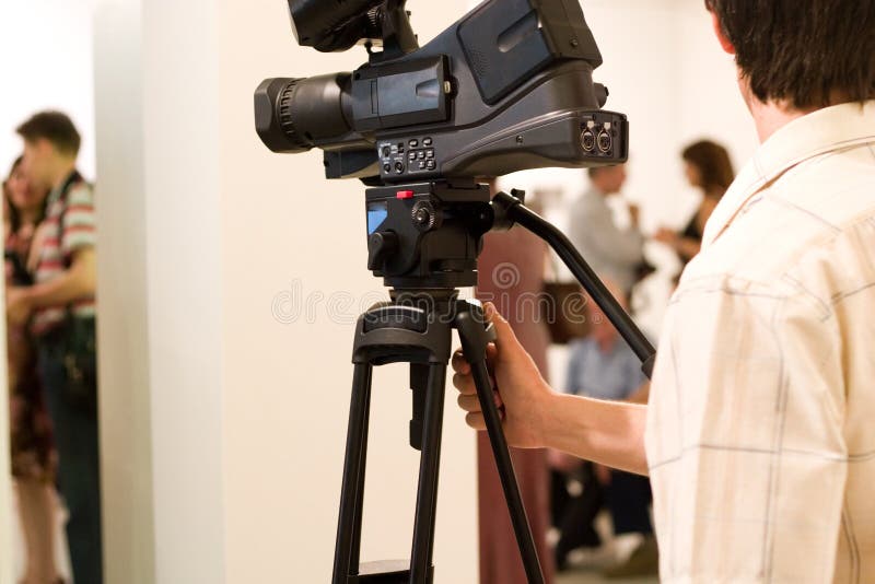 Camera man stock photo. Image of microphone, broadcasting - 2509426