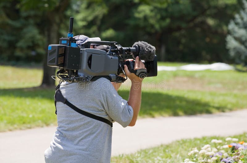 Cameraman in TV studio stock photo. Image of hand, event - 3168888