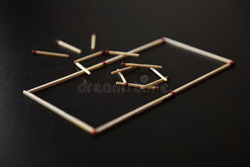 Camera from Matches on a Black Wood. Concept of Matches, Picture Camera ...