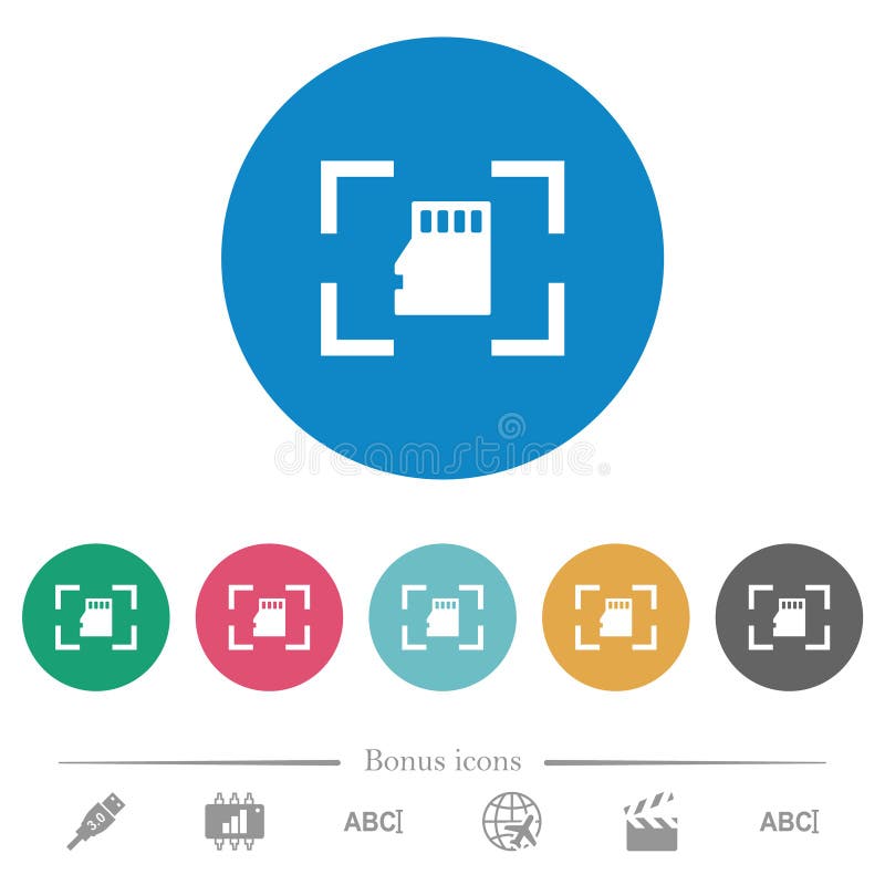 Camera Memory Card Flat Round Icons Stock Vector - Illustration of ...