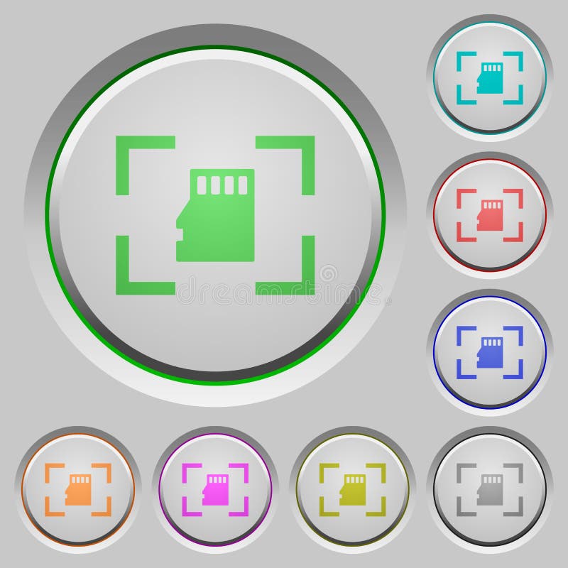 Camera Memory Card Push Buttons Stock Vector - Illustration of megabyte ...