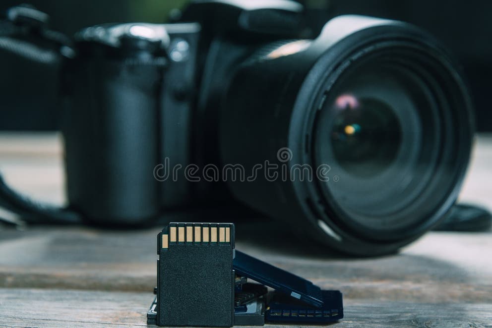 Camera and memory cards stock photo. Image of life, memory - 40680894