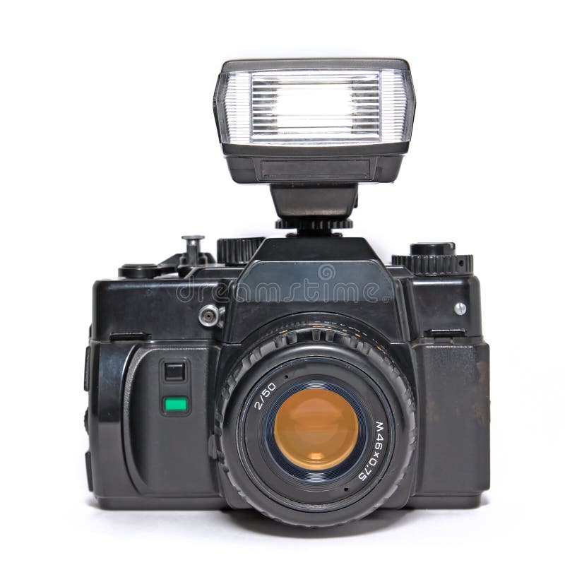 Camera met flits stock foto. Image of direct, gevormd - 23280808
