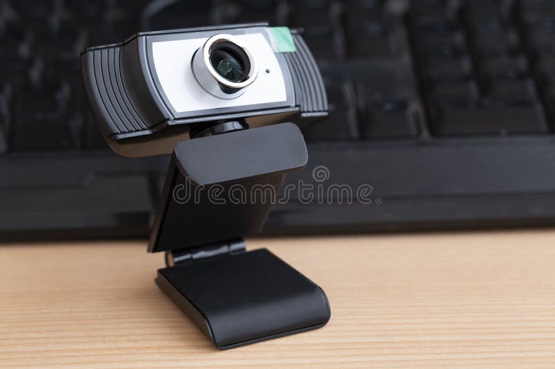 A Camera with a Microphone for a Computer for Conferences Stock Photo ...
