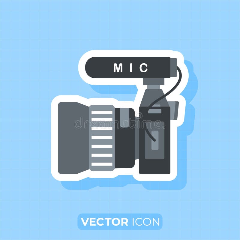 Camera with Microphone Icon,Flat Design Element Stock Vector ...