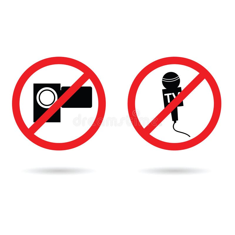 Camera and Microphone Tv Sign Set Illustration Stock Vector ...