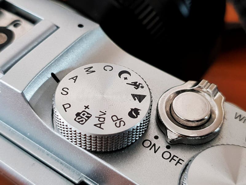 Camera mode dial button stock image. Image of closeup - 135268229