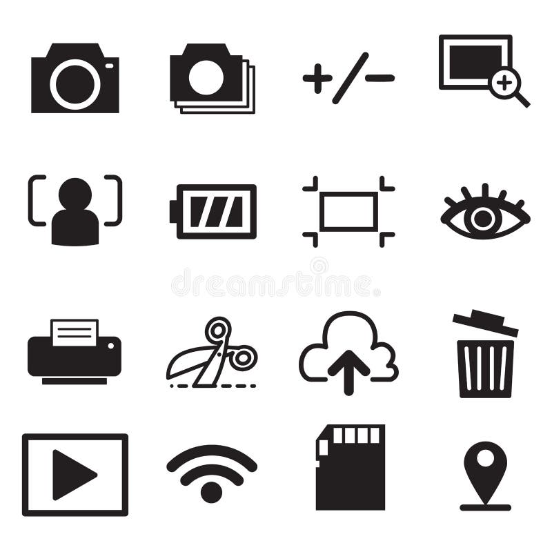 Camera Mode Icons Illustration Symbol Vector Stock Vector ...
