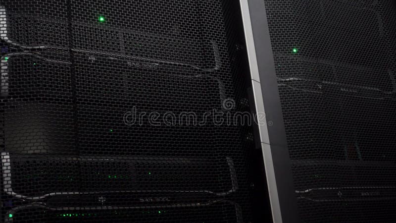 Camera Motion Big Working Data Center with Server Racks. Stock Video ...