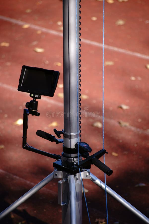 High camera pole stock photo. Image of inspect, guard - 35512058