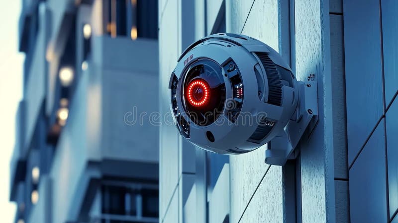 A Camera is Mounted on a Building Stock Footage - Video of city, video ...