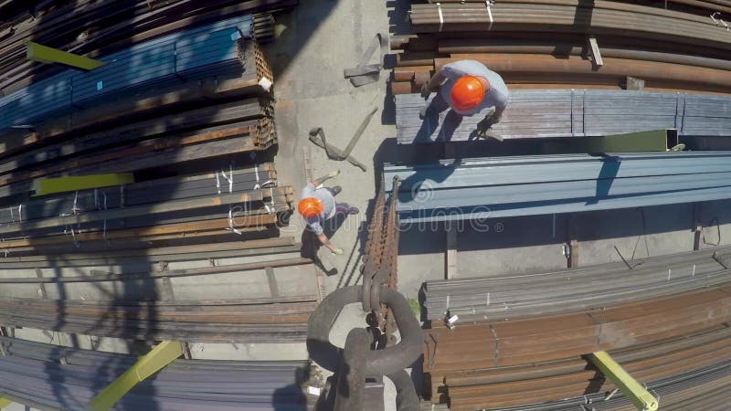 The Camera is Mounted on a Crane Hook, Work on a Metalbase, Shooting ...