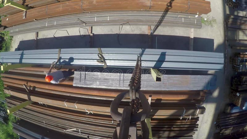 The Camera is Mounted on a Crane Hook, Work on a Metalbase, Shooting ...