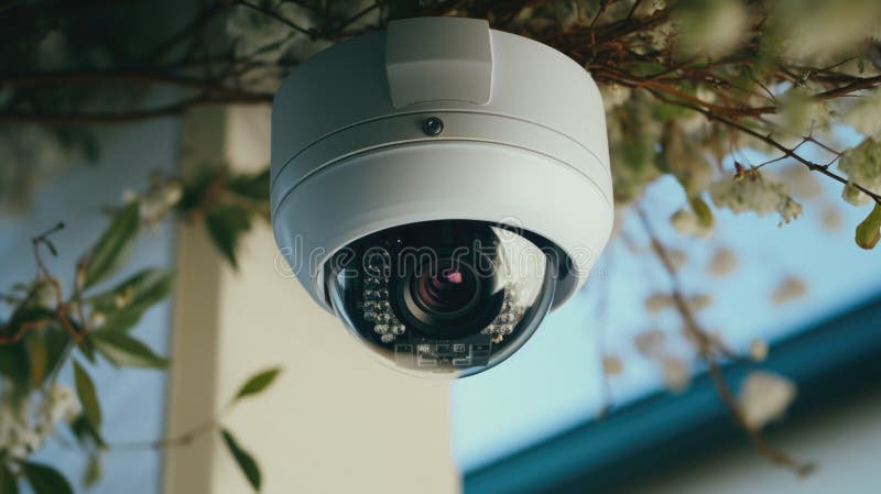 A Camera Mounted on the Side of a Building, Suitable for Security ...