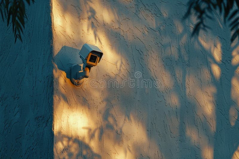 A Camera is Mounted To the Side of a Building, Providing an Elevated ...