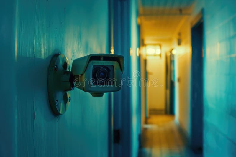 A Camera Mounted To the Side of a Wall. Suitable for Surveillance ...