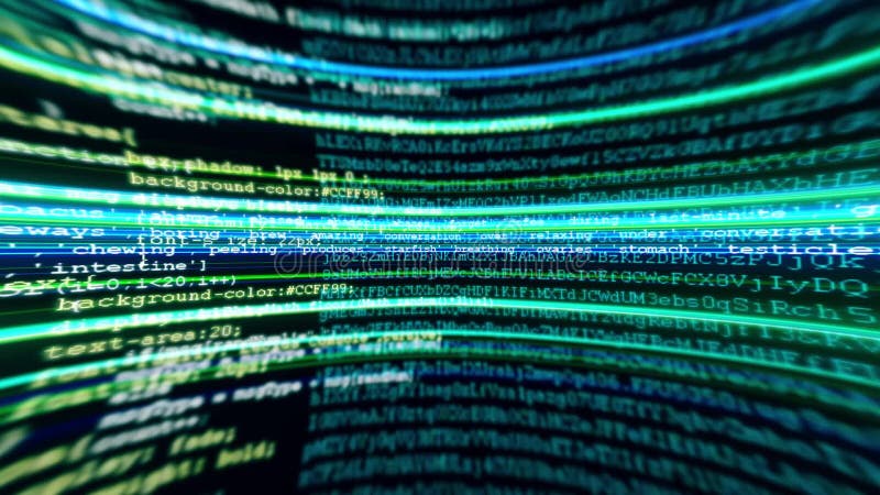 Software Source Code Programming Code On Computer Screen Loop Animation