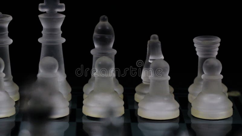 Camera Movement Across Chess Board with Pieces in Starting Position ...