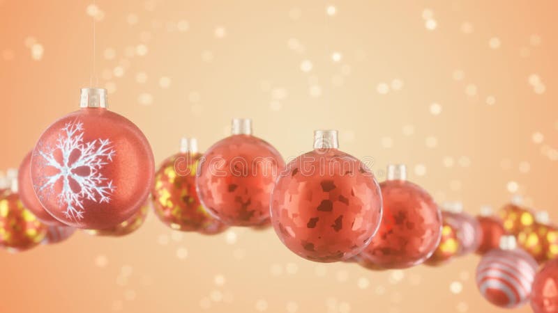 Camera Movement Along Hanging Christmas Balls. Seamless Animation Stock ...