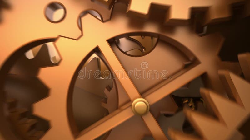 Camera Movement through Clockwork. 3d Animation Stock Footage - Video ...