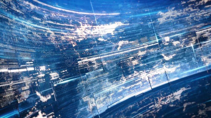 Camera Movement through 3D Space with a World Map Stock Footage - Video ...