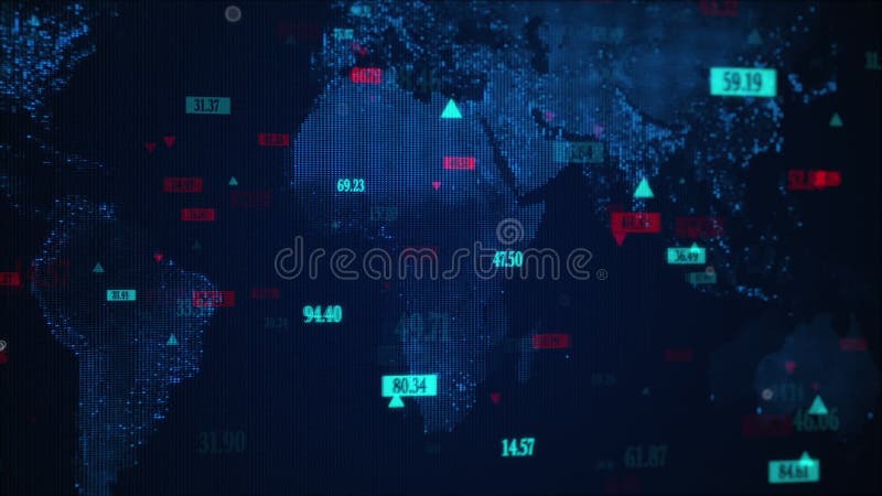 Camera Movement through 3D Space with a World Map and Stock Indexes ...