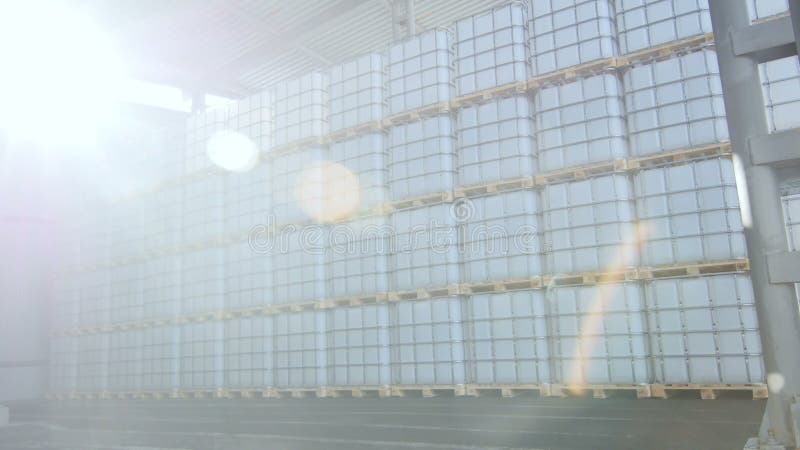 Intermediate Bulk Container Inside Machine Tool at Plant Stock Footage ...