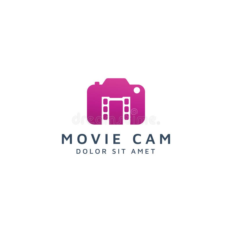 Camera and Movie Negative Space Logo Design Stock Vector - Illustration ...