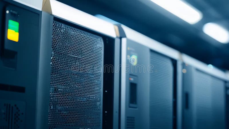 Camera Moving Along Server Racks in Data Center Stock Footage - Video ...