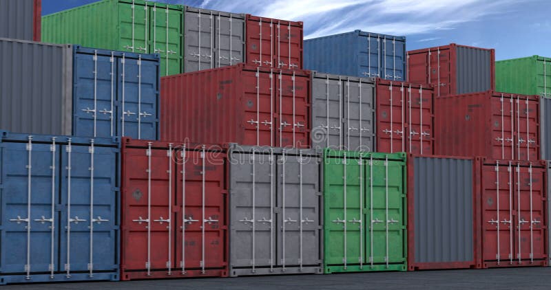 Stacks of Cargo Shipping Containers Seamless Loop Stock Footage - Video ...