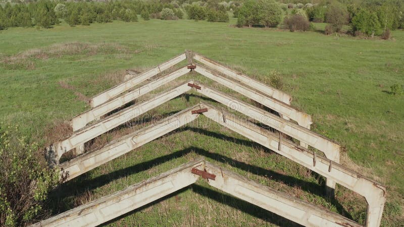 Camera Moving Upwards Revealing Concrete Structure in a Field Stock ...