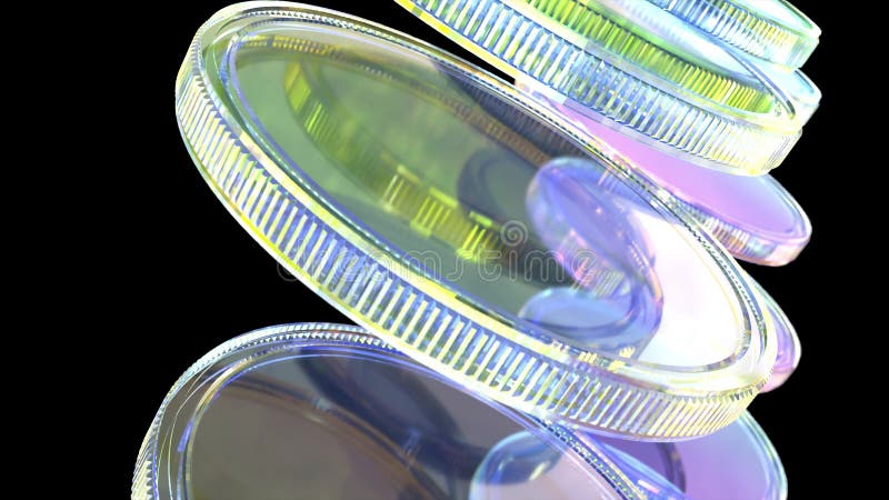 Camera Multi Colored Glass Lenses on Black Bg 3d Stock Illustration ...