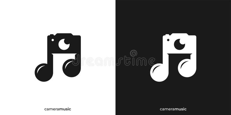 Camera Music Logo. Music Note and Camera with Minimalist Style Stock ...