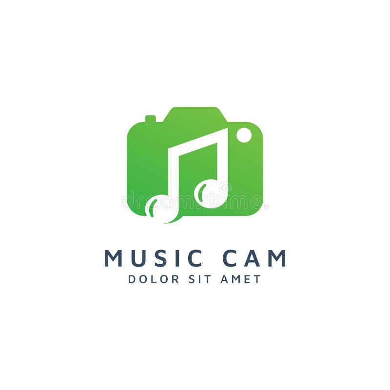 Camera and Music Negative Space Logo Design Stock Vector - Illustration ...