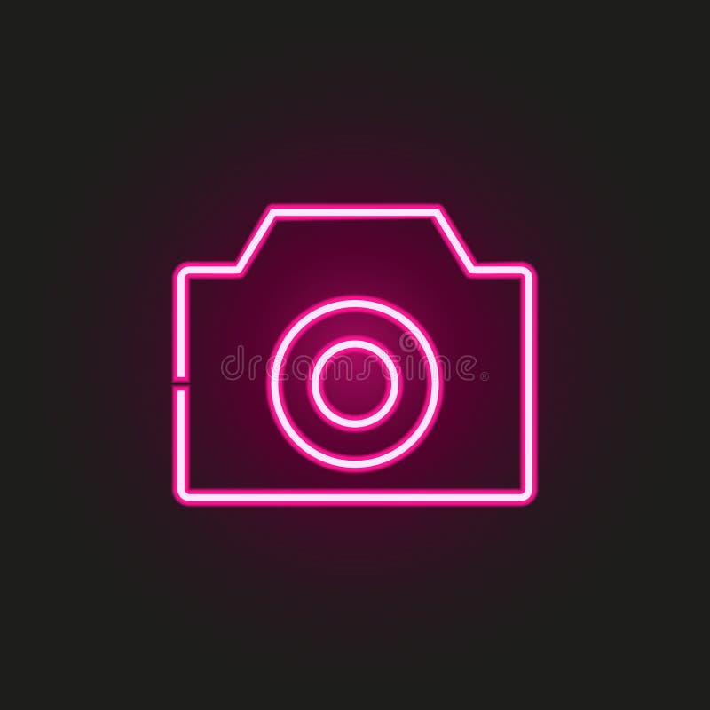 Camera Neon Style Icon. Simple Thin Line, Outline Vector of Web Icons ...