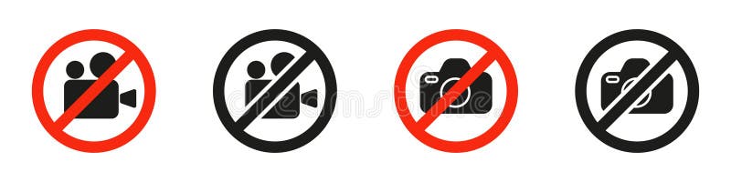 Camera Not Allowed Icon. Camera is Forbidden and Banned Here Stock ...