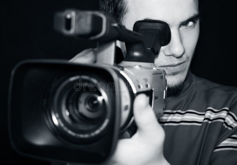 Camera operator stock photo. Image of smile, contact, communication ...