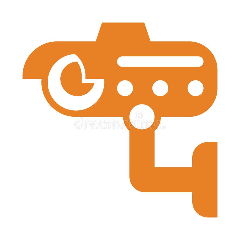 Orange CCTV Icon - Tube Shaped CCTV - Colored Icon, Symbol, Cartoon ...