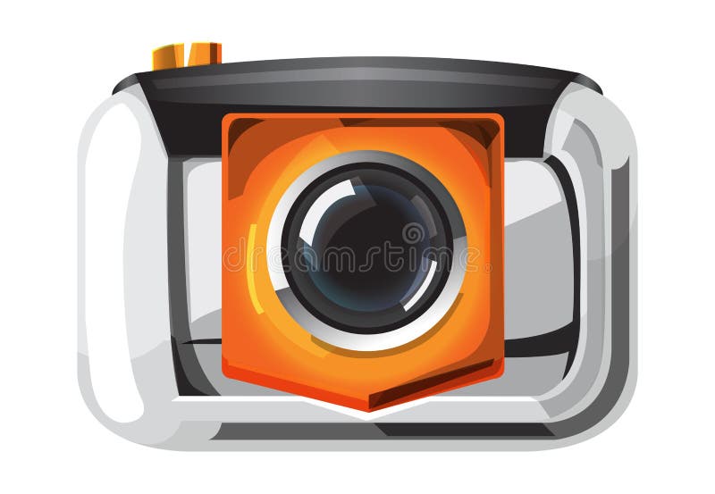 Camera Orange stock illustration. Illustration of retro - 31030327