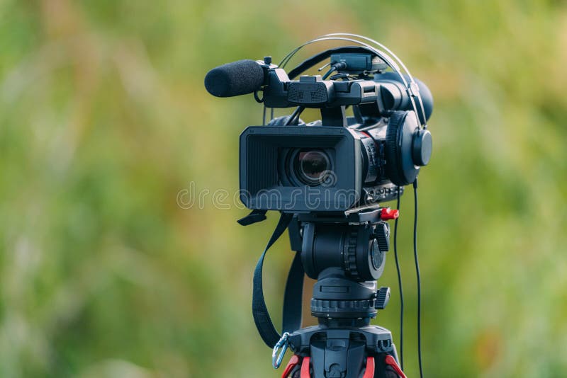 Camera at an Outdoor Event stock photo. Image of corporate - 260492892