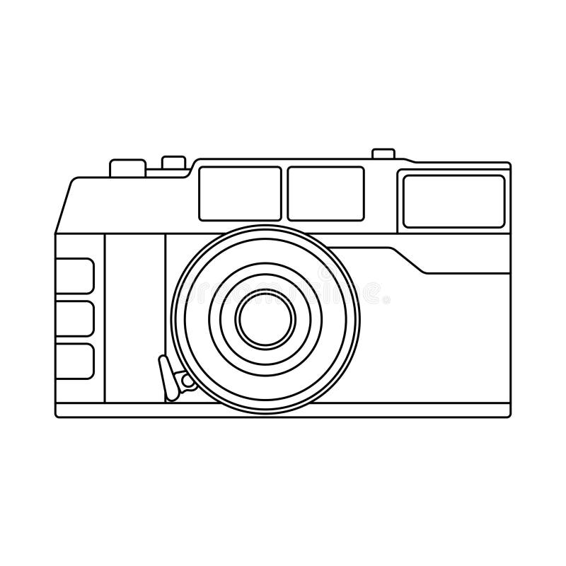 Camera Outline Icon Illustration on White Background Stock Vector ...
