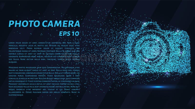 The Camera of the Particles. Photo Camera Consists of Small Circles ...