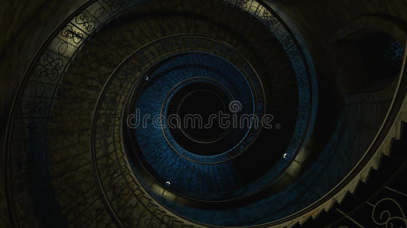 Medieval Spiral Staircase Animation. Seamless Loop. Stock Video - Video ...