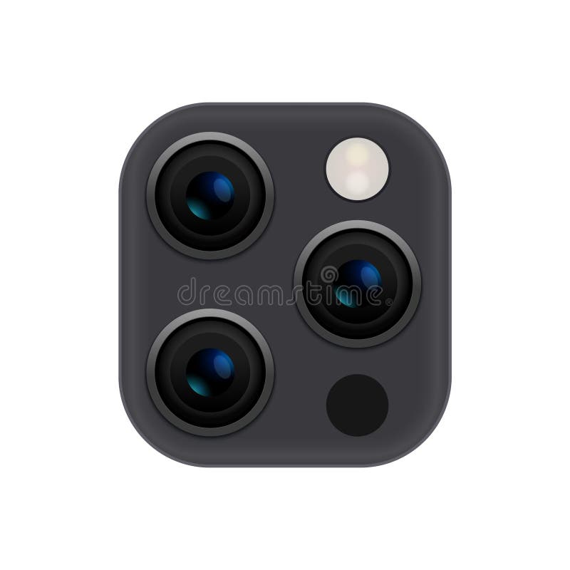 Camera Phone Lens Mobile 3d Vector Icon. Smart Phone Camera Lense Back ...