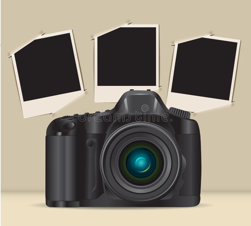 Camera and photo frames stock vector. Illustration of focus - 23288931