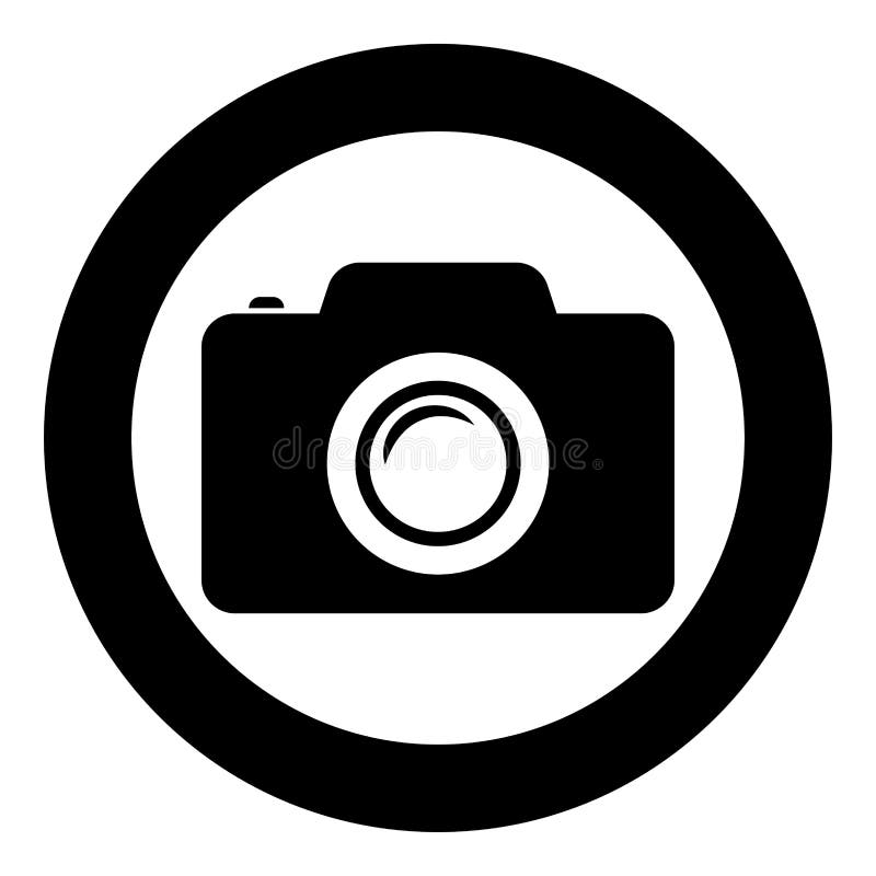 Camera Photo Icon in Circle Round Black Color Vector Illustration Image ...