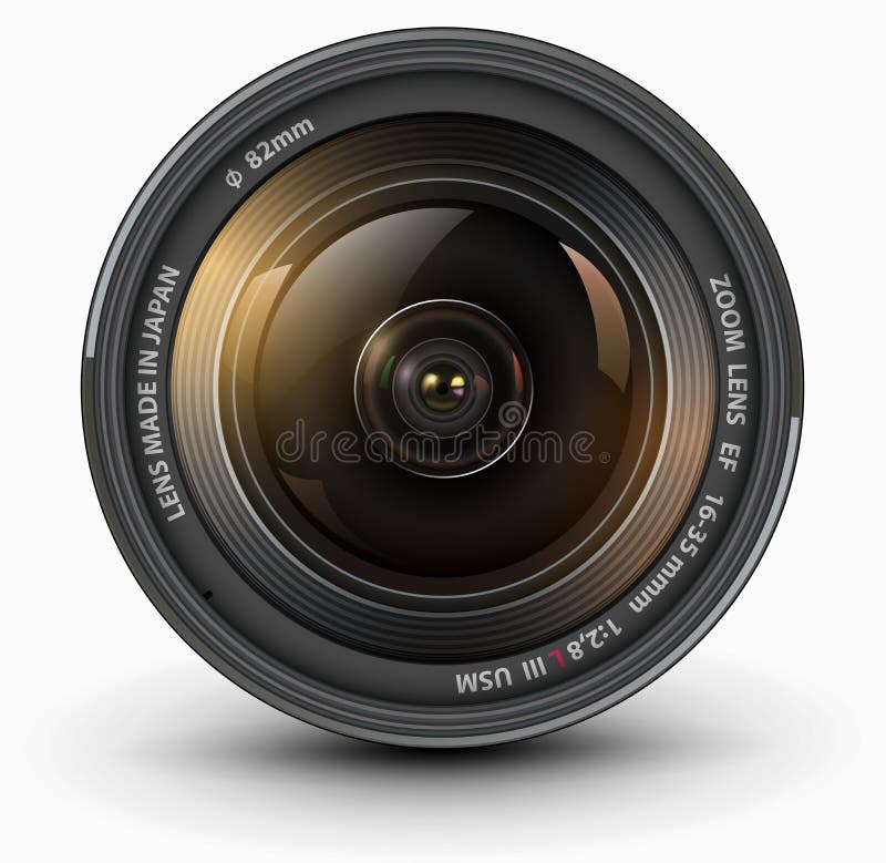 Camera photo lens 3D icon stock vector. Illustration of design - 209671297
