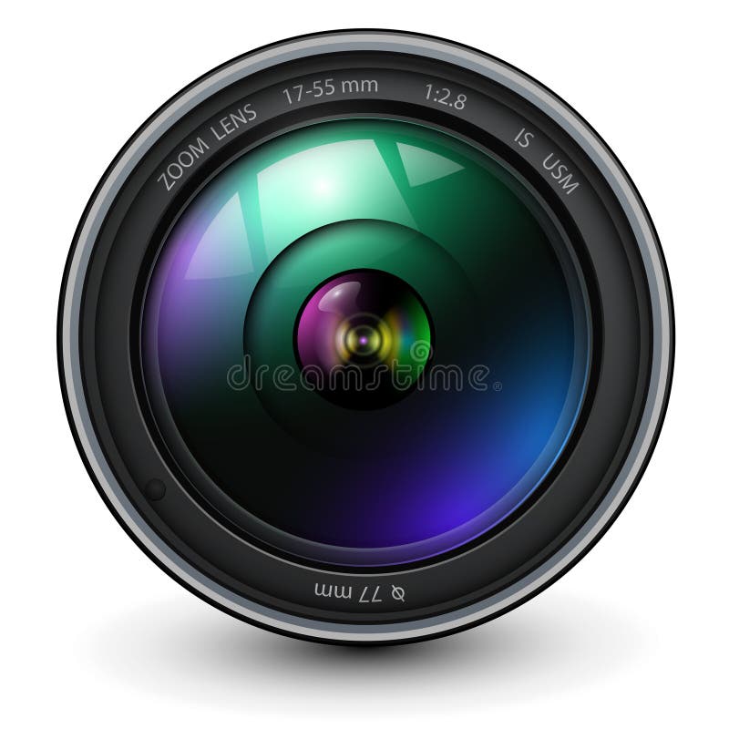 Camera Photo Lens, 3d Icon Realistic Illustration Stock Vector ...